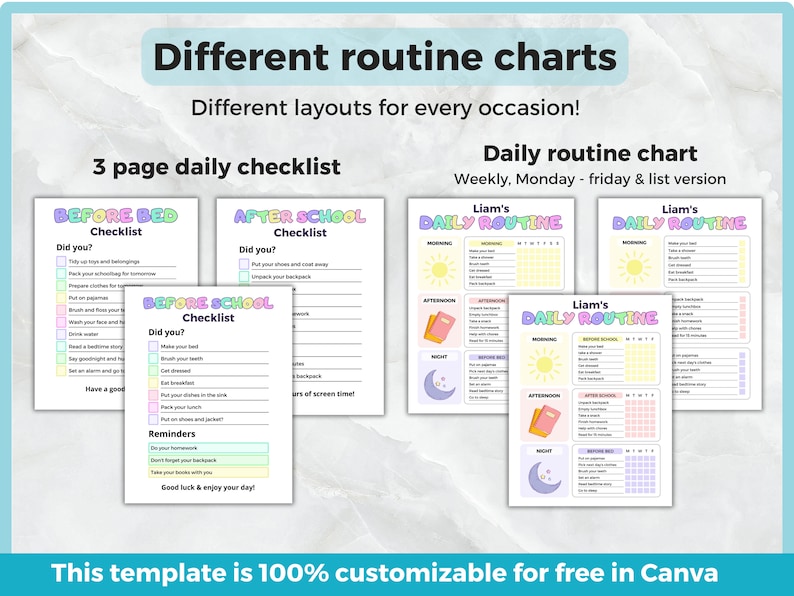 Chore Chart for Kids Bundle, Routine Chart, ADHD Chore Chart, Kids ...