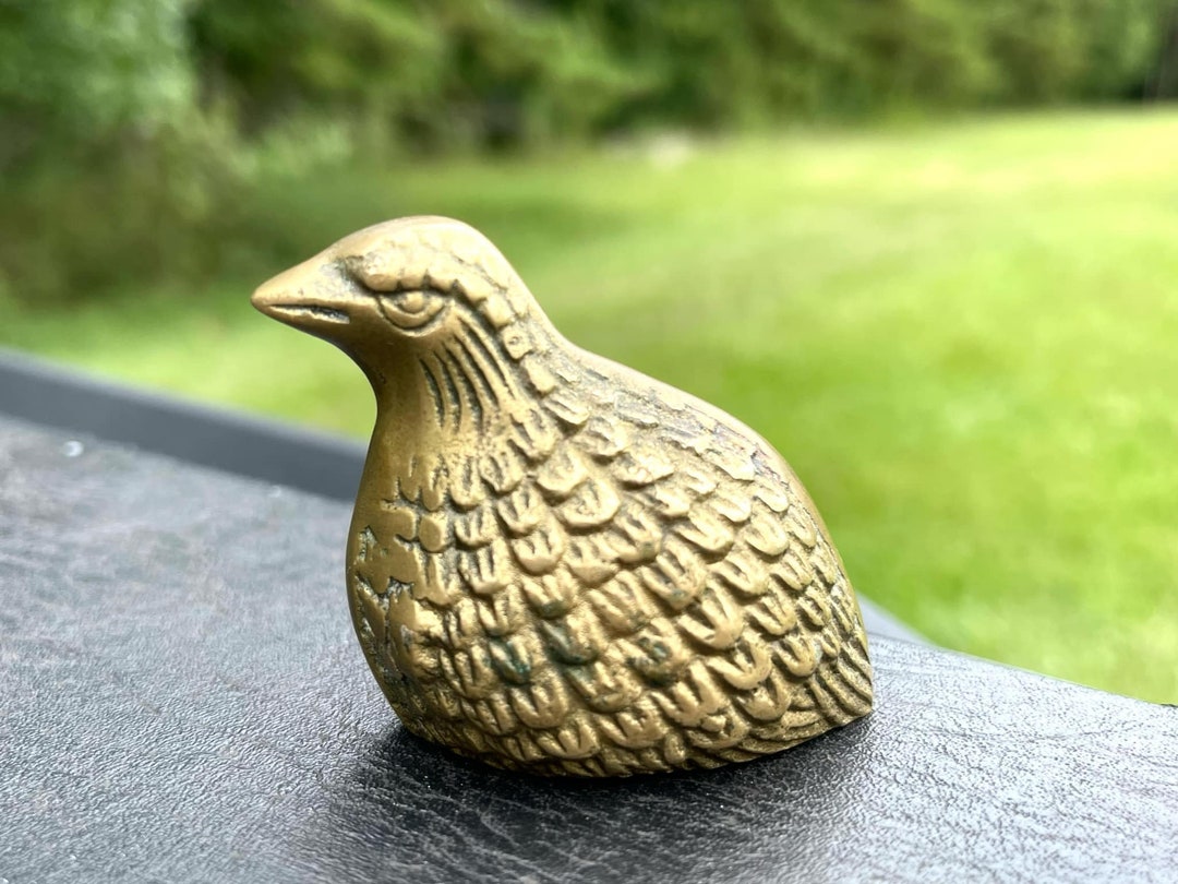 Vintage Quail Solid Brass Small Figurine Mid-century - Etsy