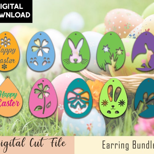 Easter Earrings SVG Bunny SVG Earrings Templates Svg Faux | Etsy