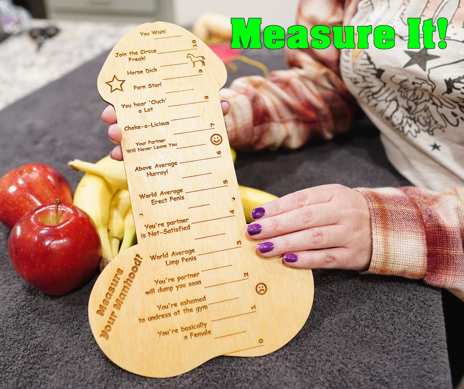 Mature Penis Ruler Measuring Stick Femdom Humiliation Dick Etsy