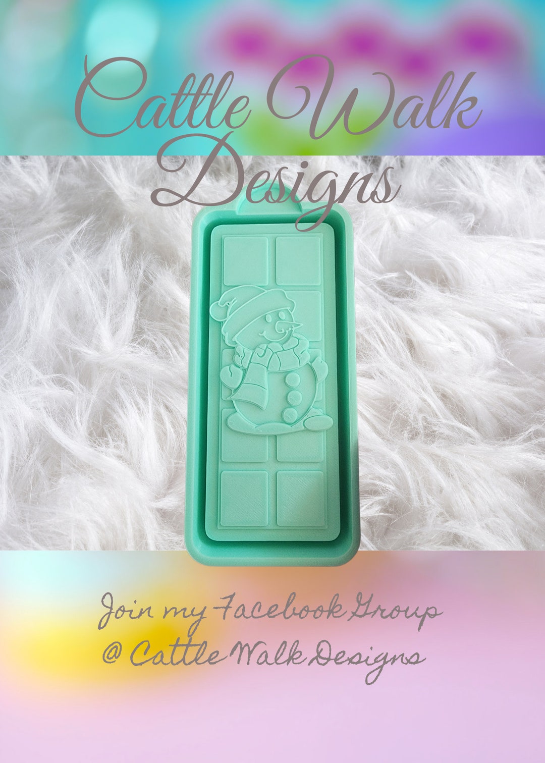 Snowman Snap Bar Wax Melt Silicone Mold - Etsy