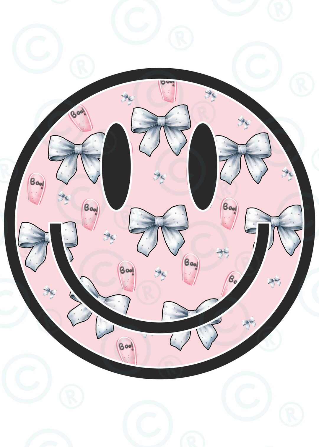 Smiley Face Coquette Bow RIP Halloween Digital Download for Freshie ...