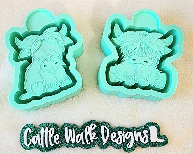 Highland Cow Bandana Vent Clip Freshie SILICONE Molds - Etsy