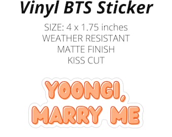 Yoongi Marry Me Sticker - Etsy