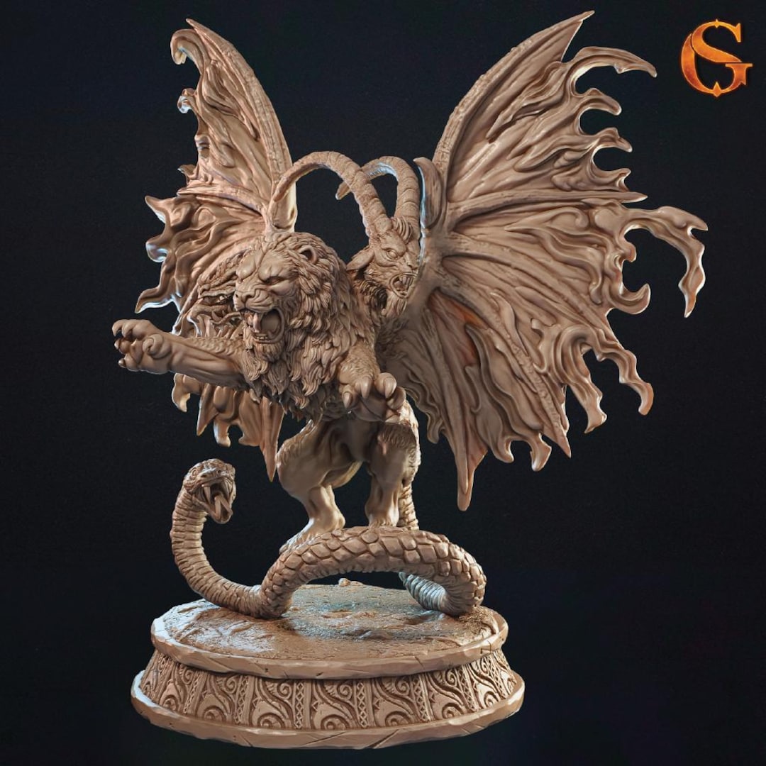 Burning Chimera | Mythical Miniature | Solgood Creations | 3D Resin ...