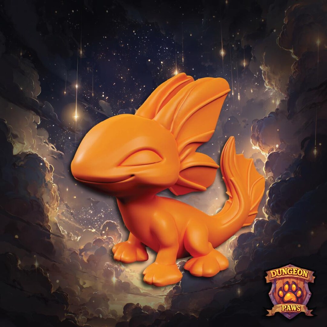 Puddle the Axolotl | Chibi Miniature | Dungeon Paws | 3D Resin Print - Etsy