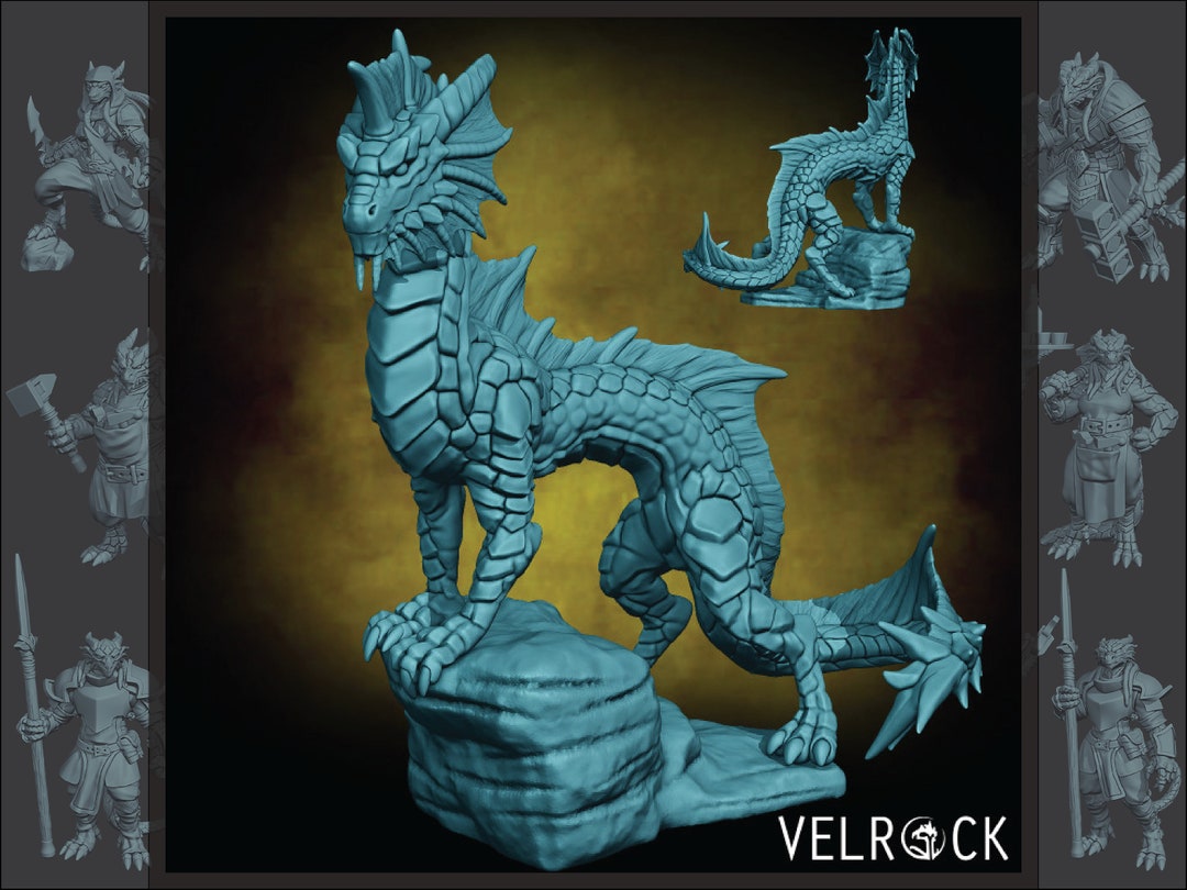 Noble Wyrm | Dragon Miniature | Velrock Art | Company of Dragons 2 | 3D ...