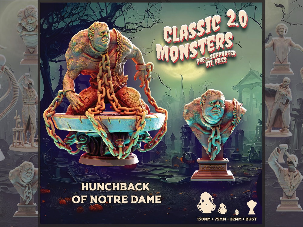 Hunchback of Notre Dame Monster Miniature Heroes & Beasts Classic Movie ...