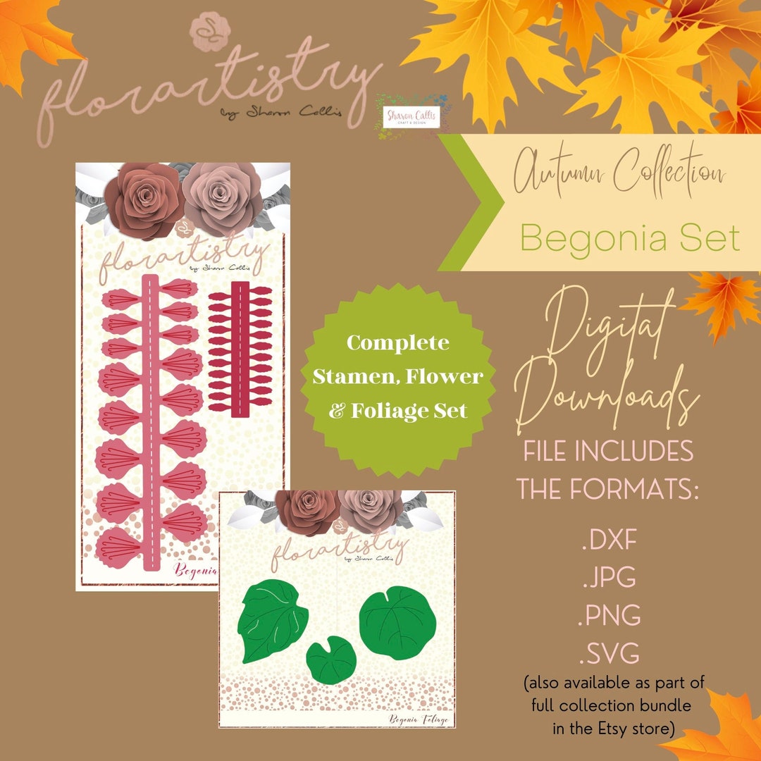 Begonia Flower and Foliage Set florartistry Autumn by Sharon Callis ...