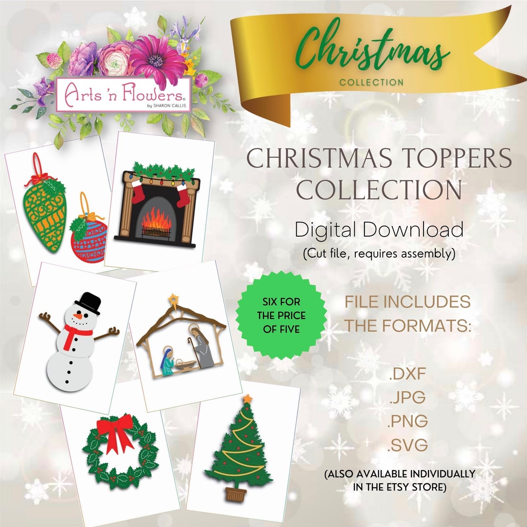 Layered Christmas Toppers Cut File Set Sharon Callis - Etsy