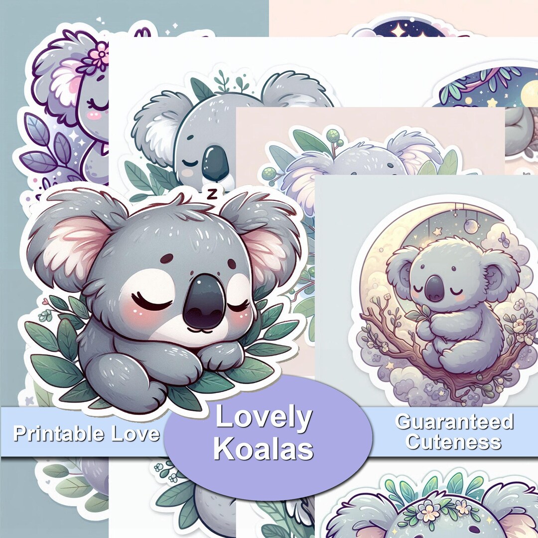 LOVELY KOALAS Fussy Cuts Stickers and Printables Adorable Koala-themed ...