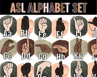ASL Alphabet and Kindness Set - Etsy