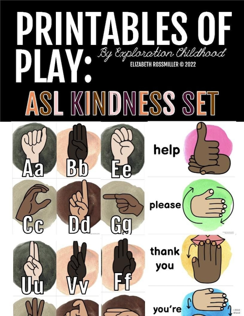 ASL Alphabet and Kindness Set - Etsy