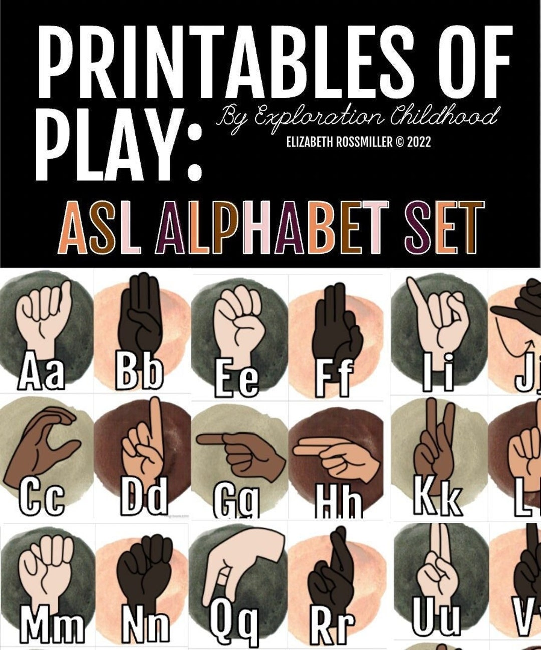 ASL Multicultural Alphabet Cards - Etsy