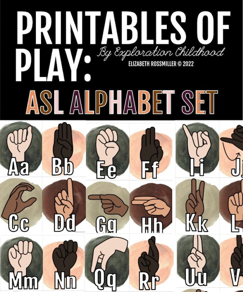 ASL Multicultural Alphabet Cards - Etsy