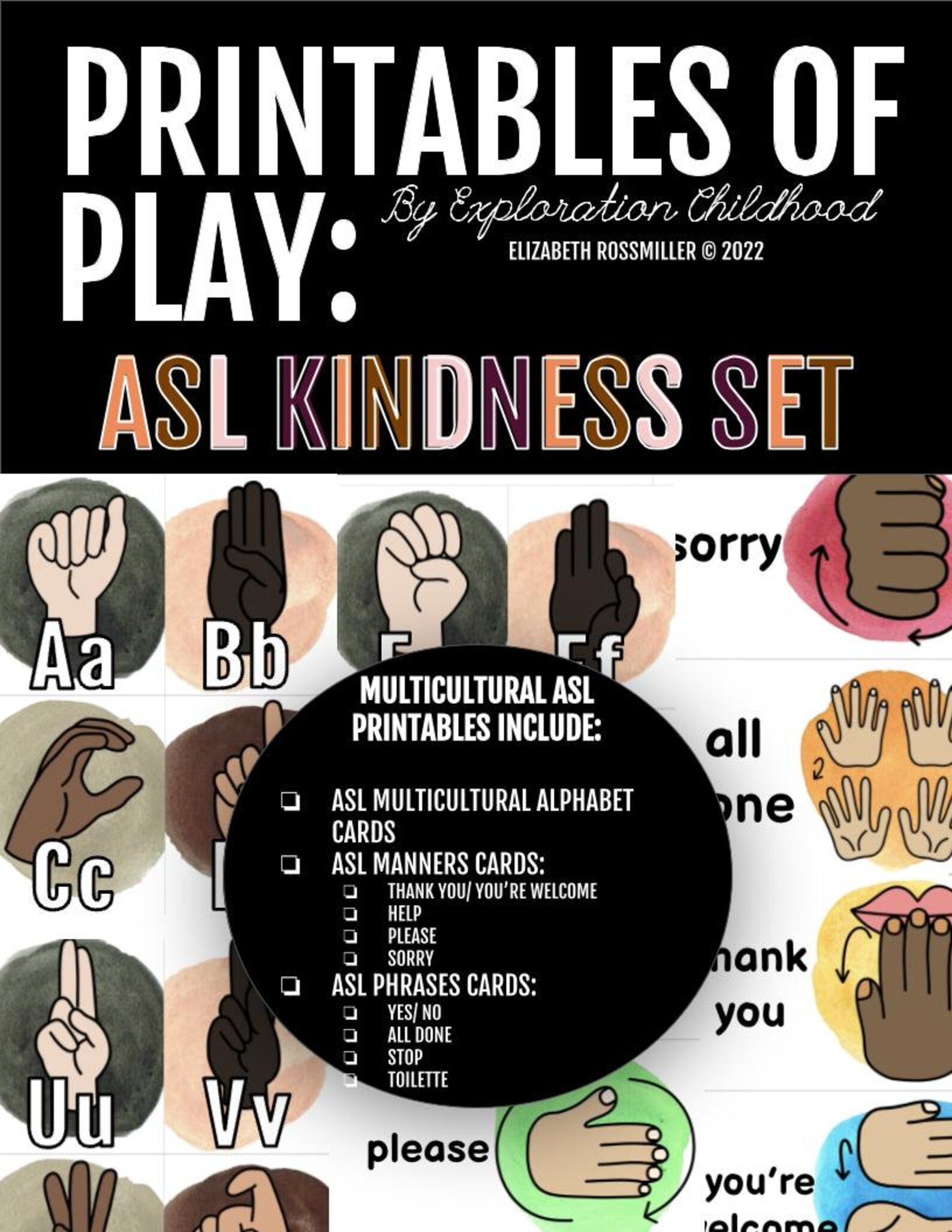 ASL Alphabet and Kindness Set - Etsy