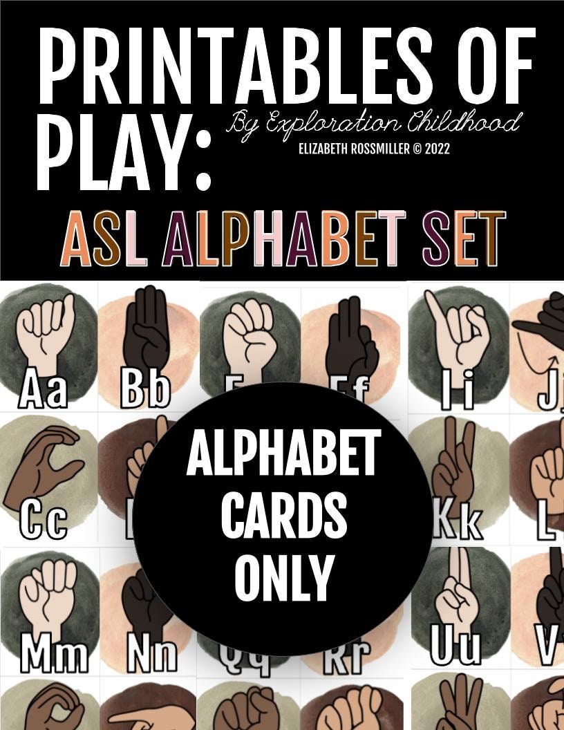 ASL Multicultural Alphabet Cards - Etsy