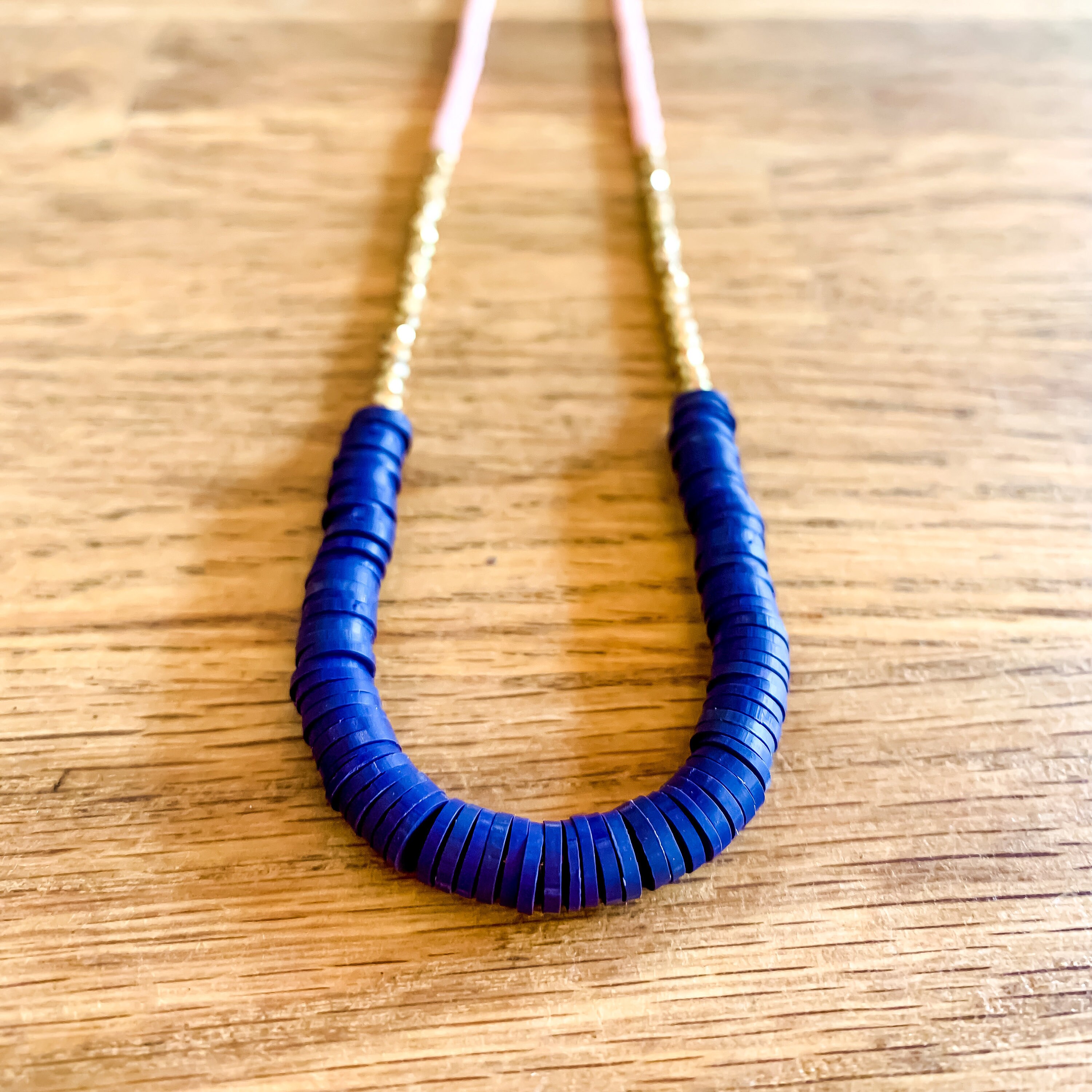 Fine Gold Chain Necklace With Heishi Beads, Seed Beads, and Gold-plated ...