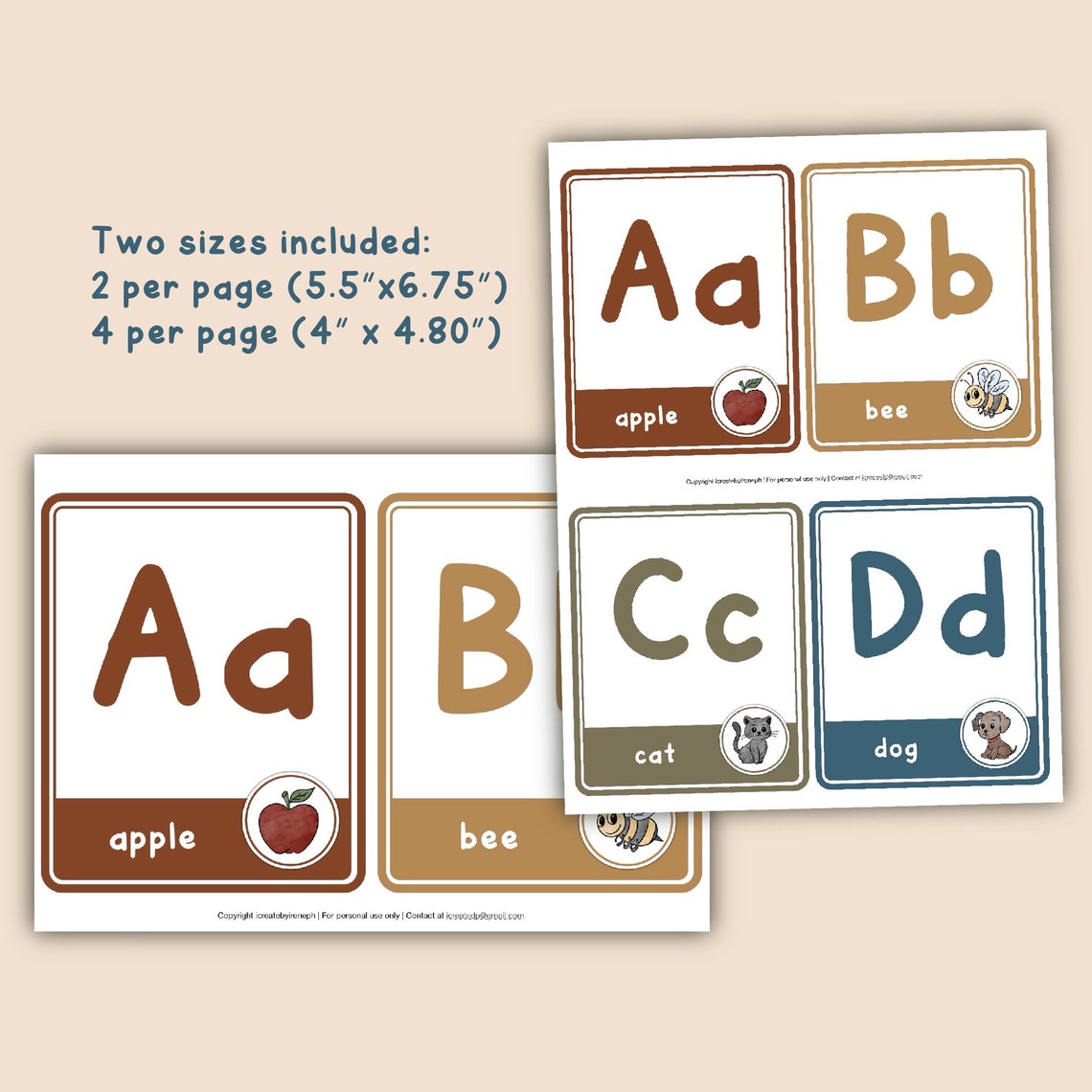 ABC Cards Printable Homeschool Printable Preschool Nursery Wall Art ...