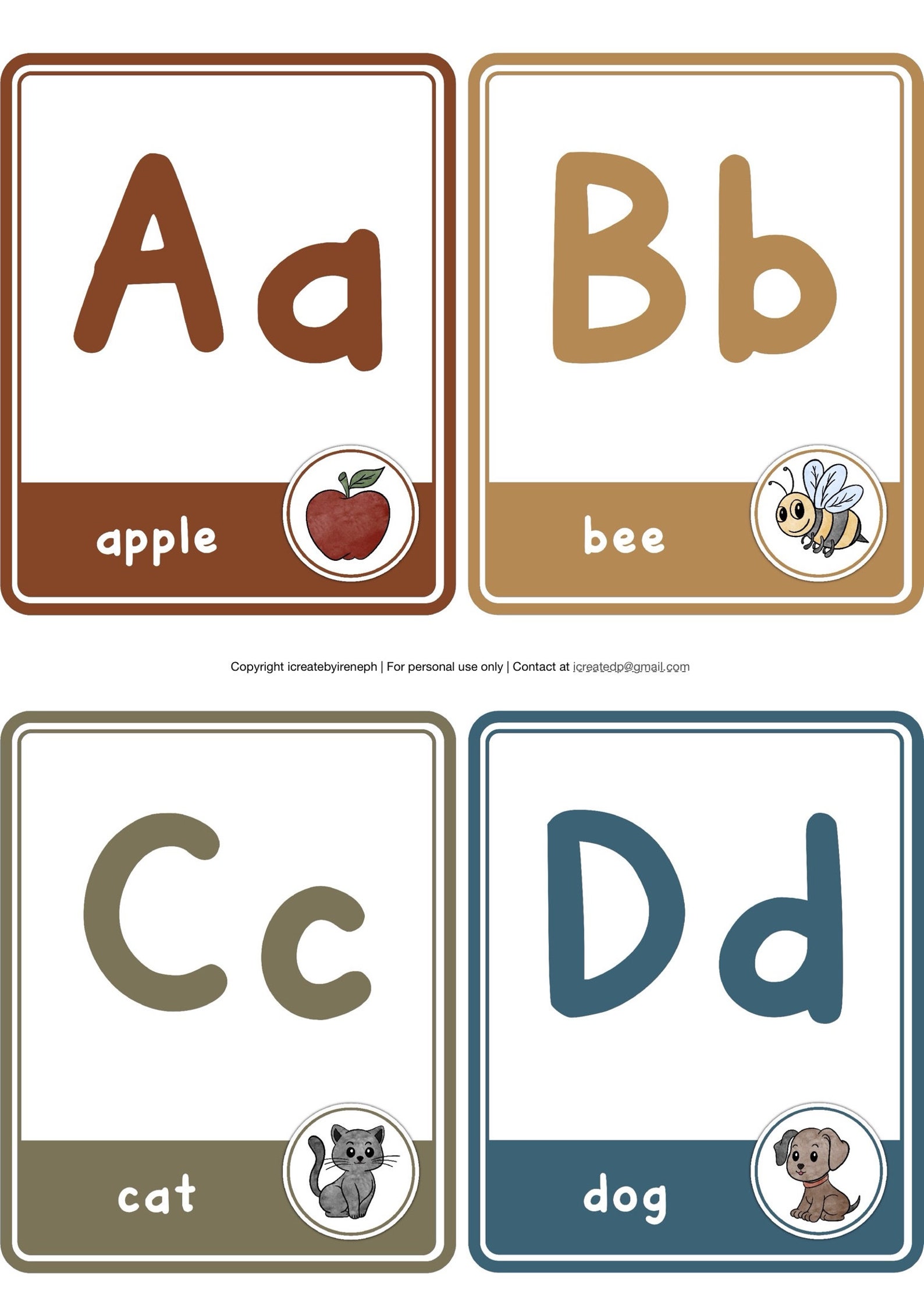 ABC Cards Printable Homeschool Printable Preschool Nursery Wall Art ...