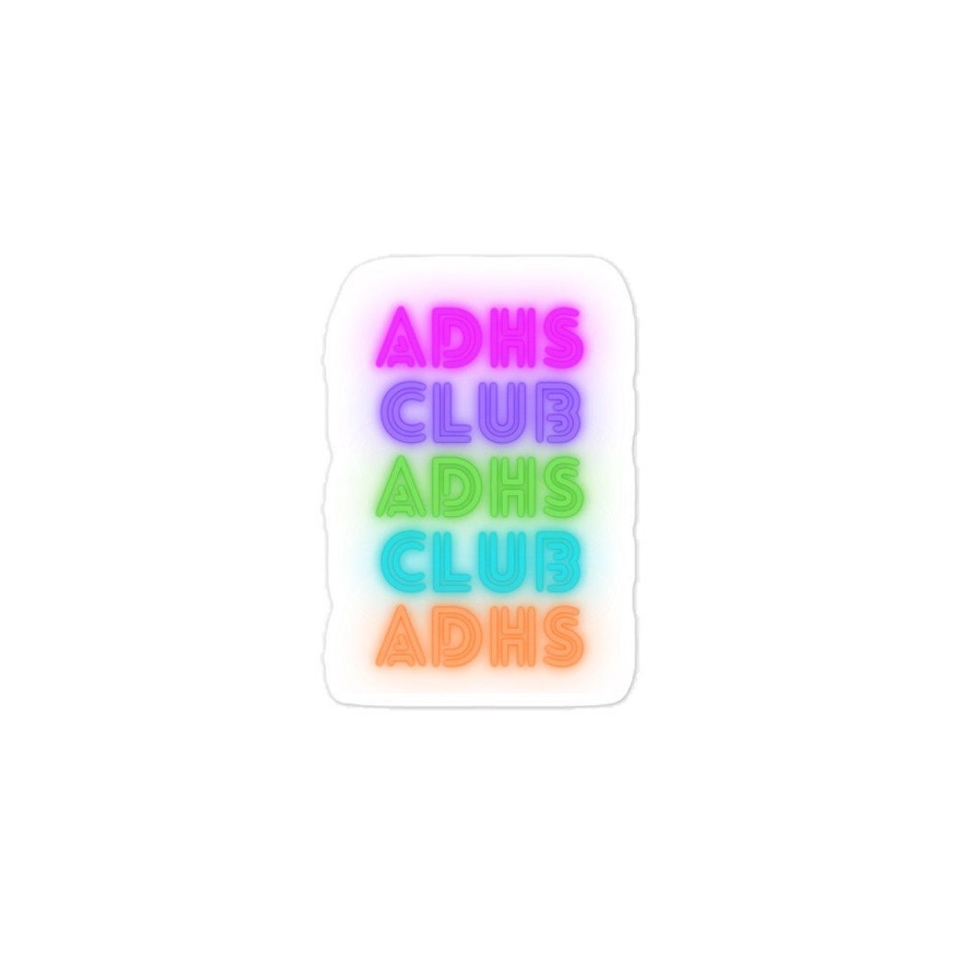 Sticker Sheet ADHD Club Neon 5 Stickers - Etsy