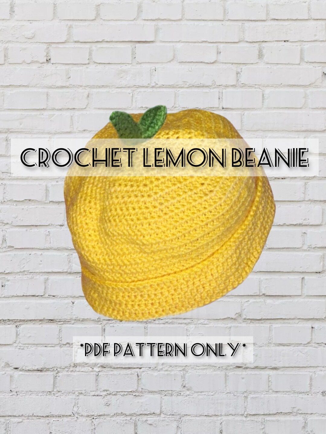 Crochet Lemon Fruit Beanie Hat PDF Pattern - Etsy