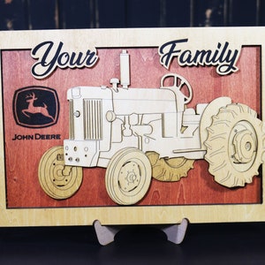 3D Layered John Deere Tractor Wall Art Sign - Custom Options - Etsy