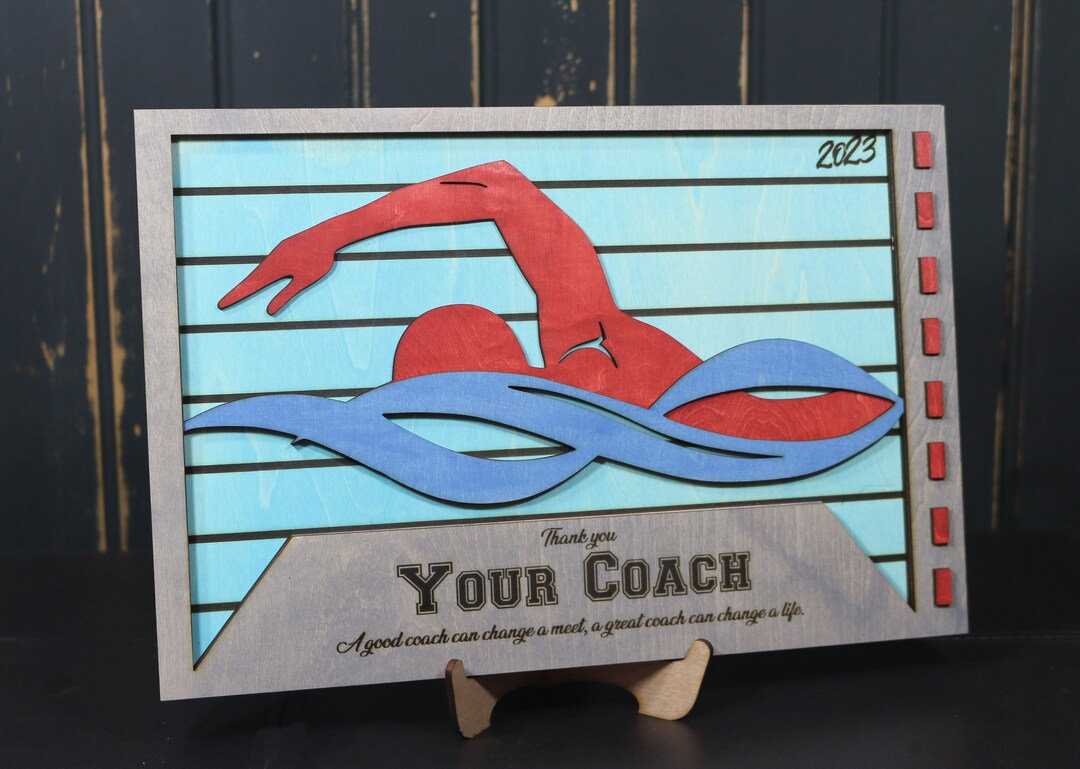 Swim Coach Gift Plaque Personalized Swimming Present - Etsy