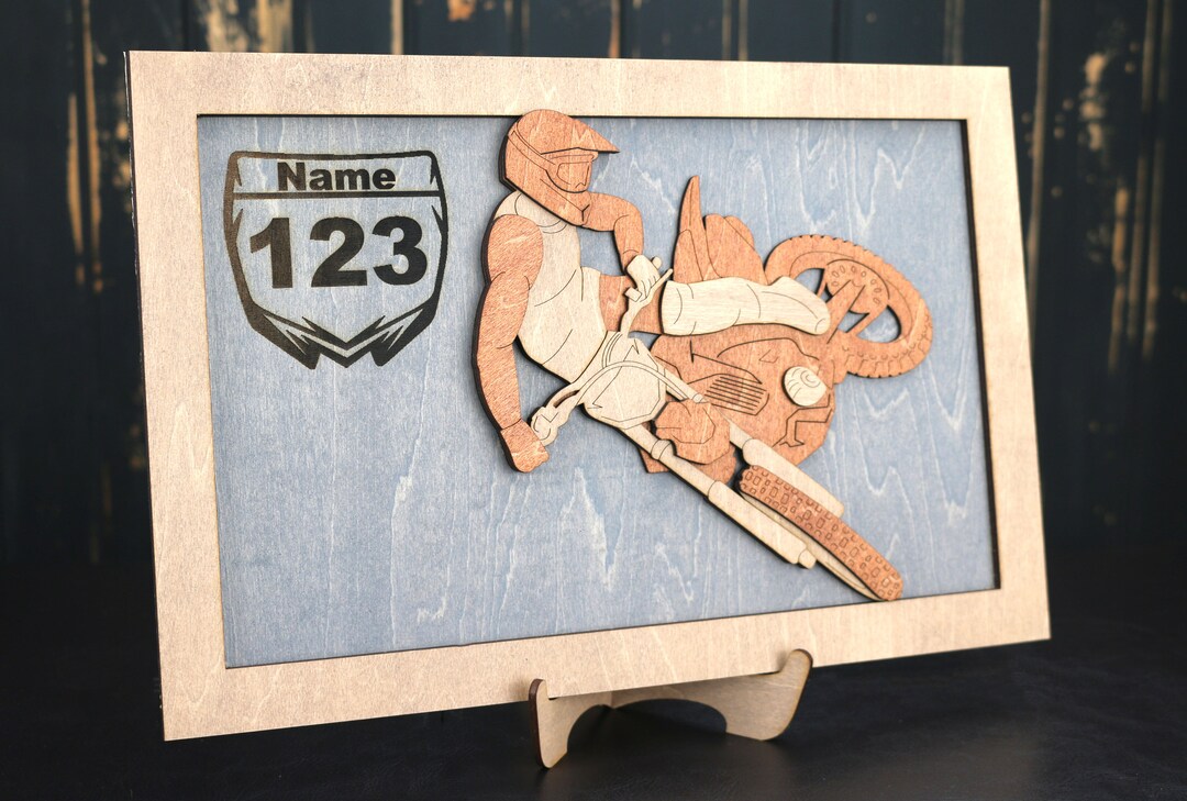 3D Dirt Bike Wall Art - Personalized Motorcycle Sign - Etsy