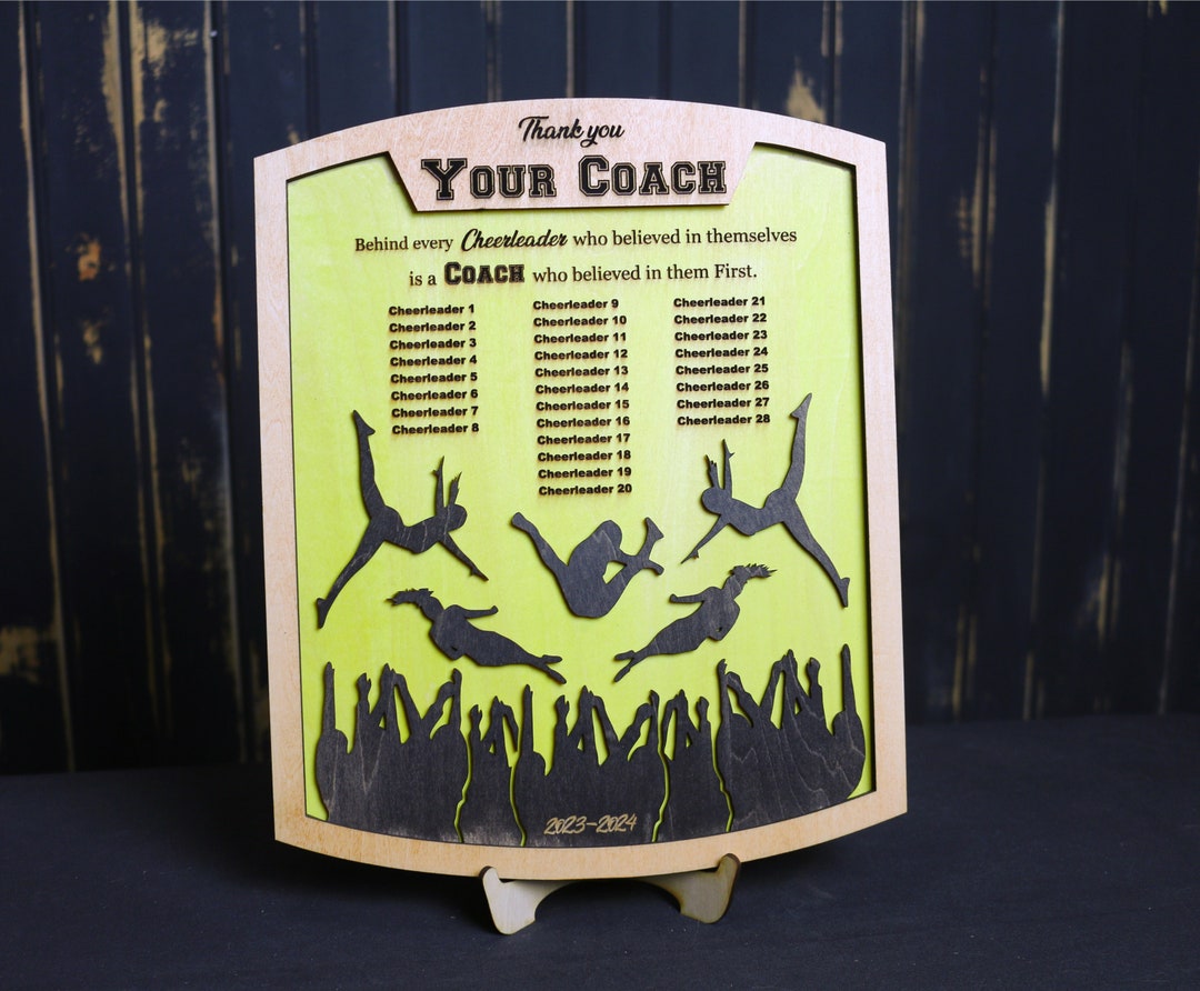 Cheerleading Coach Gift Plaque - Personalized Cheer Present - Etsy
