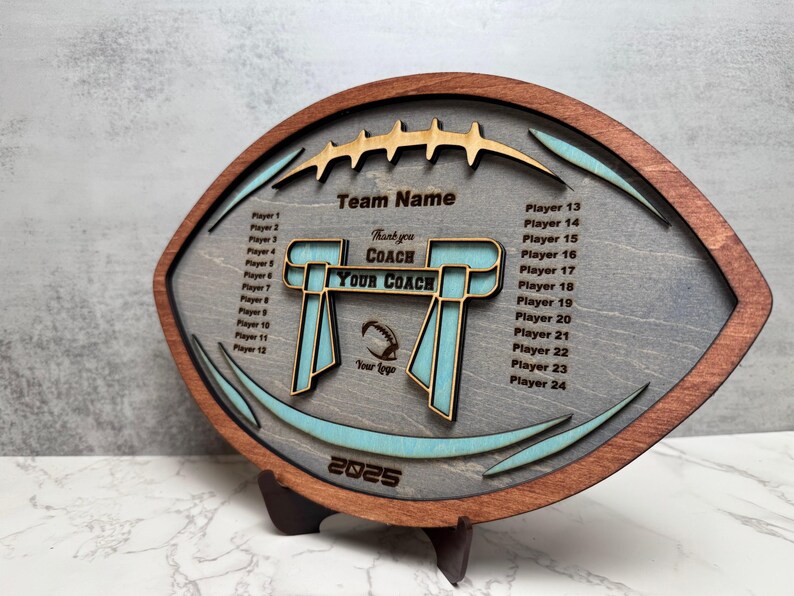 Personalized Flag Football Coach Gift Plaque: Wooden Team Keepsake - Etsy
