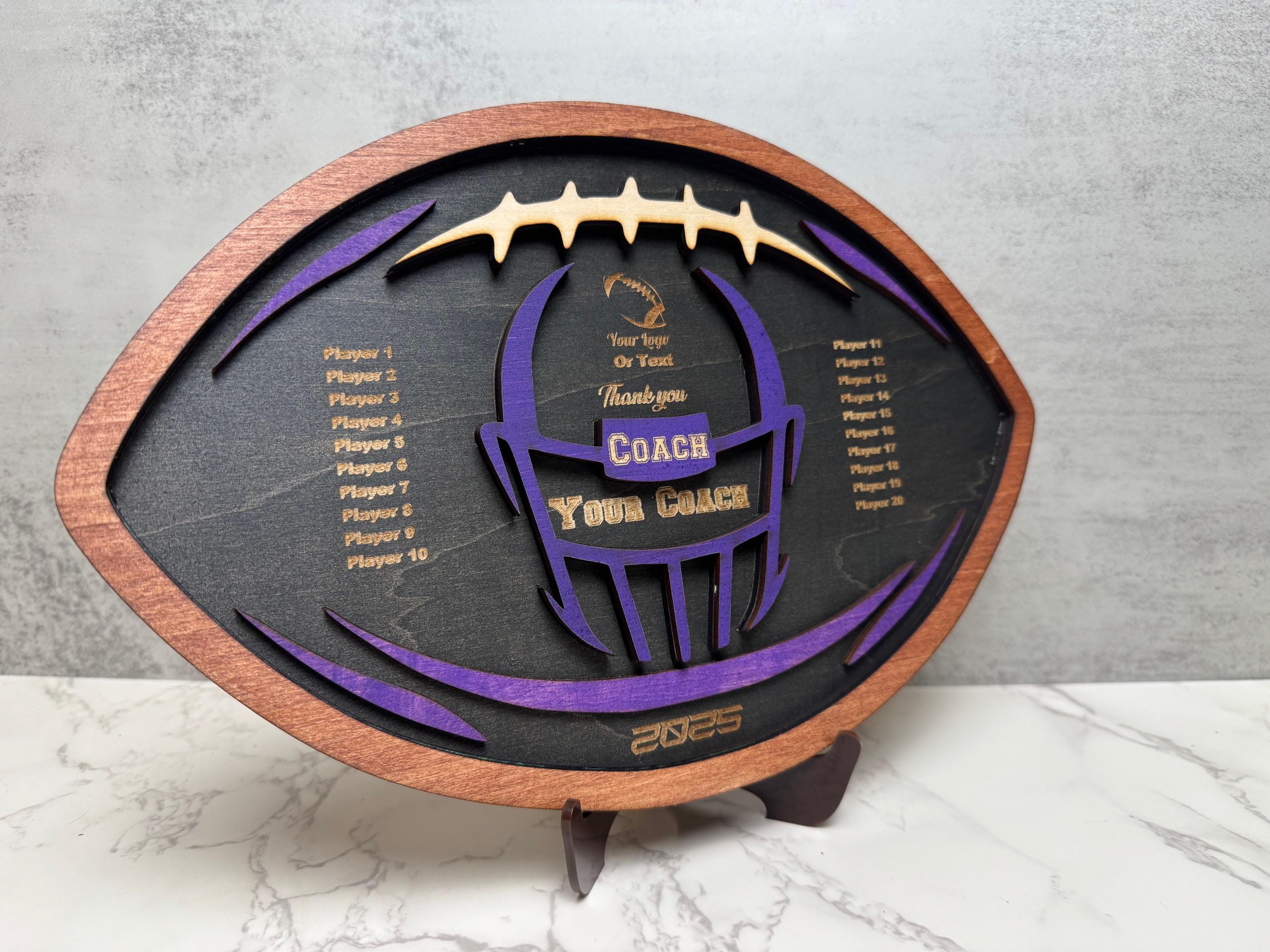 Football Coach Gift Plaque - Personalized Football Present - Etsy