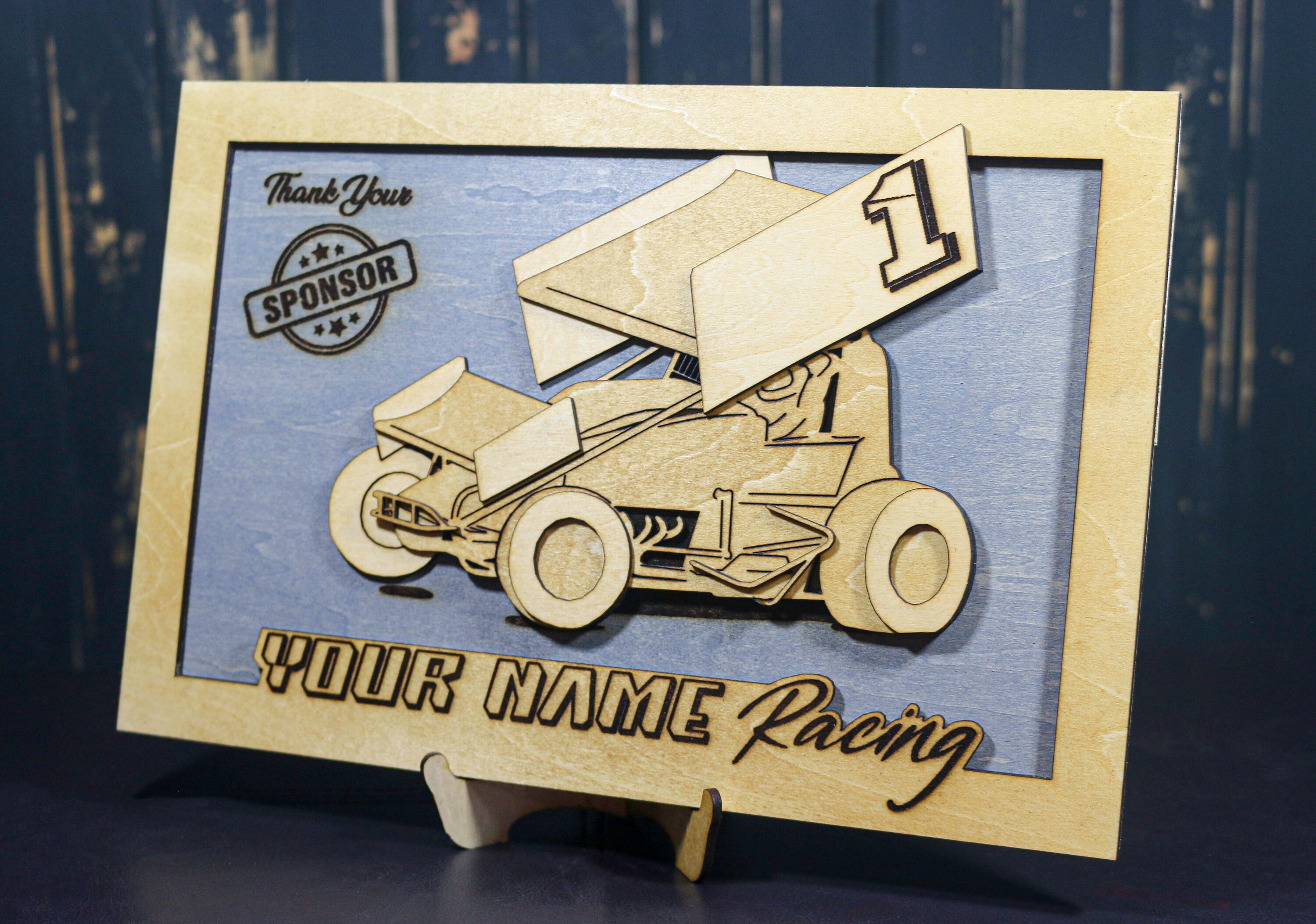 3D Layered Sprint Car Plaque Custom Options - Etsy