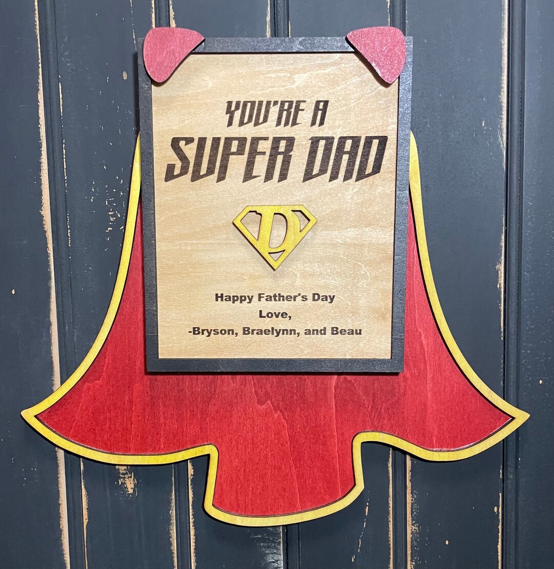 Super Dad Wall Art - Father's Day Plaque for Papa Dad - Etsy