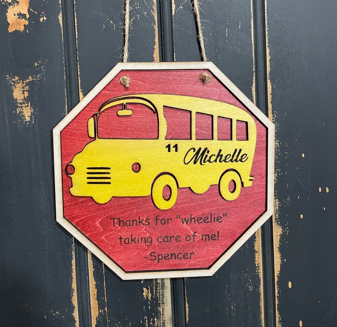 Personalized School Bus Driver Thank You Plaque Present - Etsy