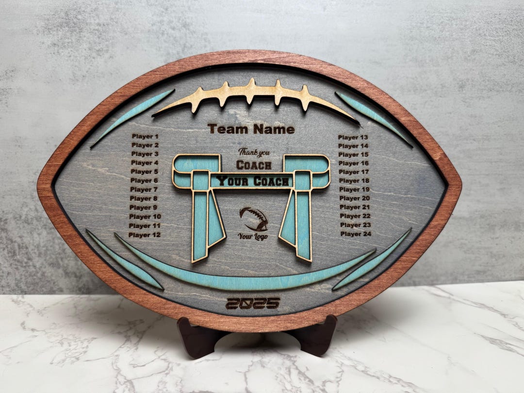 Personalized Flag Football Coach Gift Plaque: Wooden Team Keepsake - Etsy