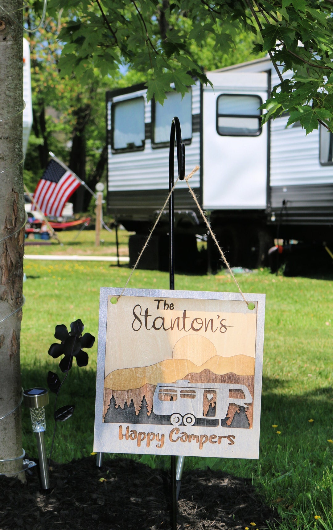 Family Camping Sign - 3D Personalized Camper Welcome Art - Etsy