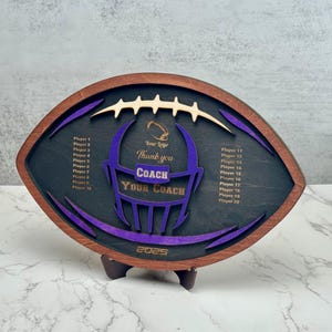 Football Coach Gift Plaque - Personalized Football Present - Etsy