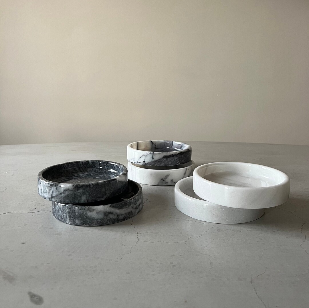 Round Marble Tapas Plate: Decorative Food & Jewelry Organizer - Etsy