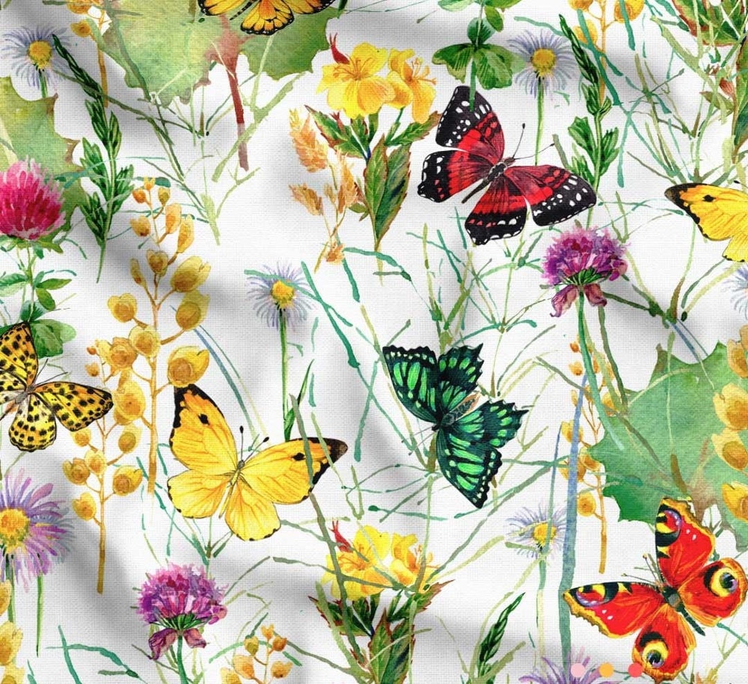Butterfly Fabric, Botanicals of Butterfly and Floral Fabric, Tula Pink ...