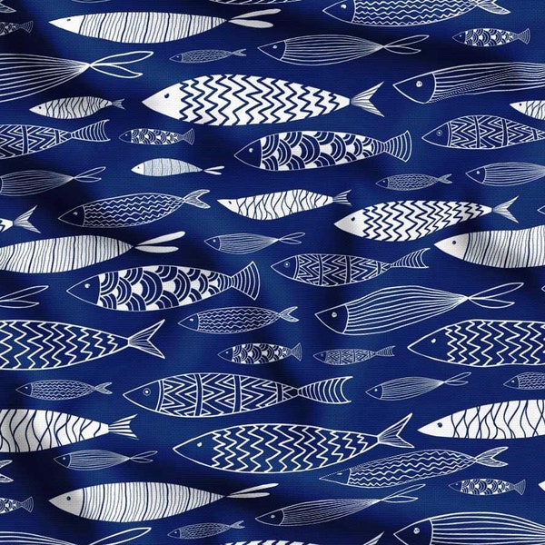 Navy Animal Print Fabric - Etsy