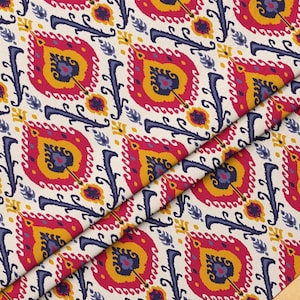 Red Ikat Fabric by the Yard, Southwest Bohemian Style Ikat Upholstery ...