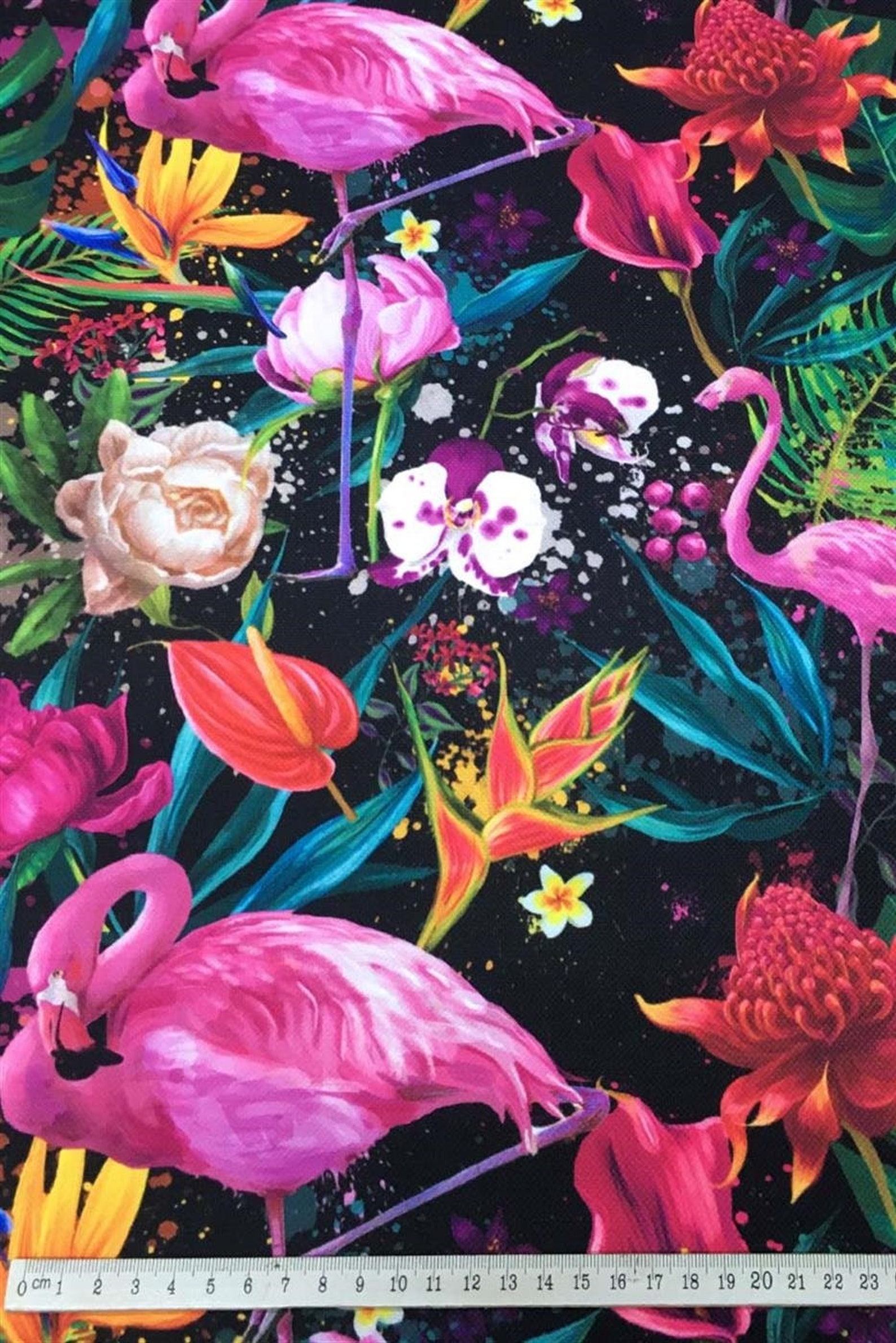 Tropical Flowers and Flamingo Pattern Fabric, Tula Pink Fabric ...