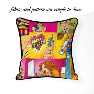 Comic Book Print Fabric, Pop Art, Woman Man Print Upholstery Fabric by ...