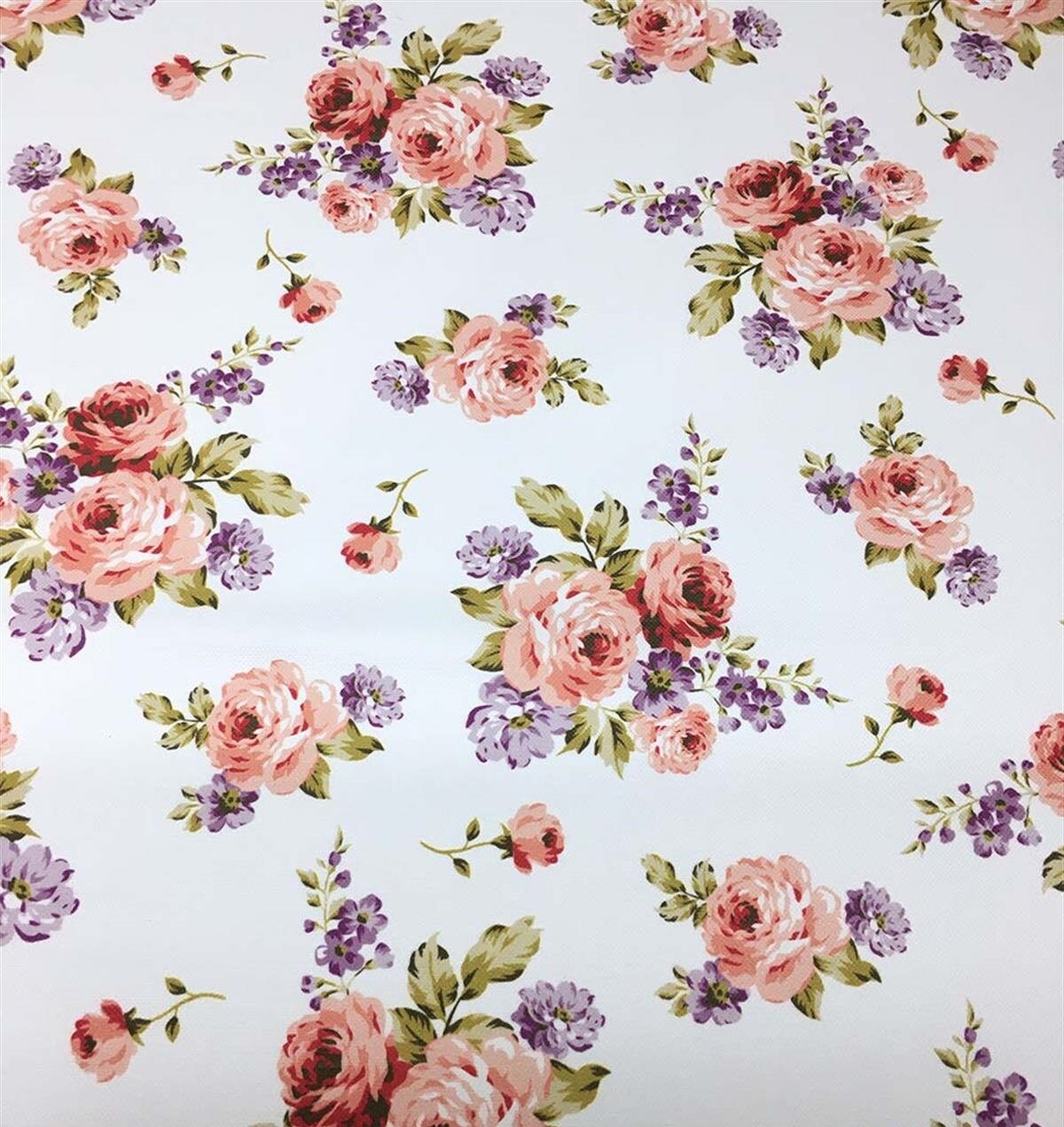 Pink Roses Fabric, Classic Rose Floral Upholstery Fabric by the Yard ...