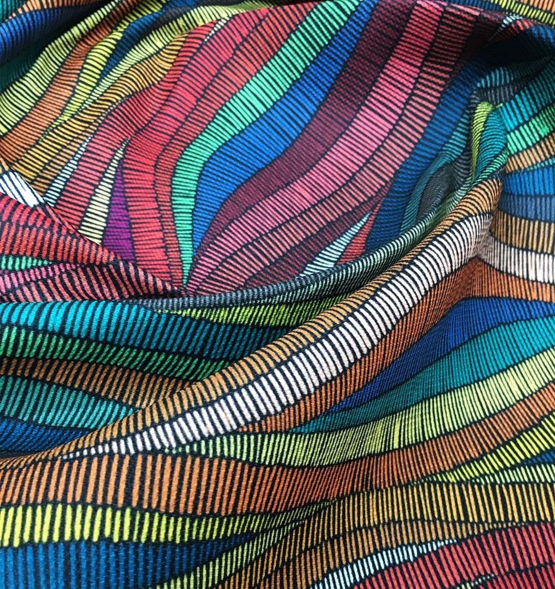 Colorful Embroidery Look Print Fabric by the Yard, Bohemian Moroccan ...