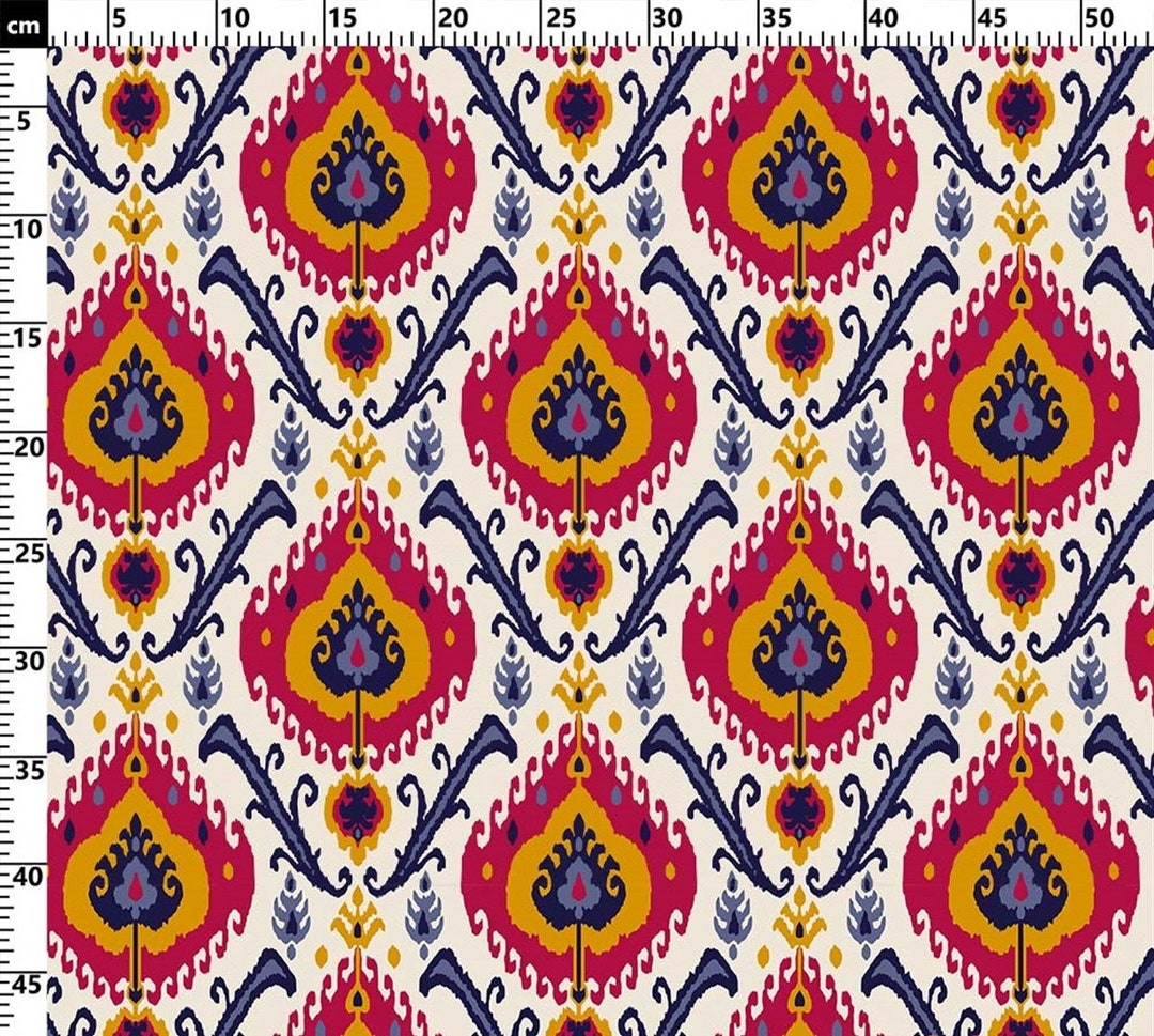 Red Ikat Fabric by the Yard, Southwest Bohemian Style Ikat Upholstery ...