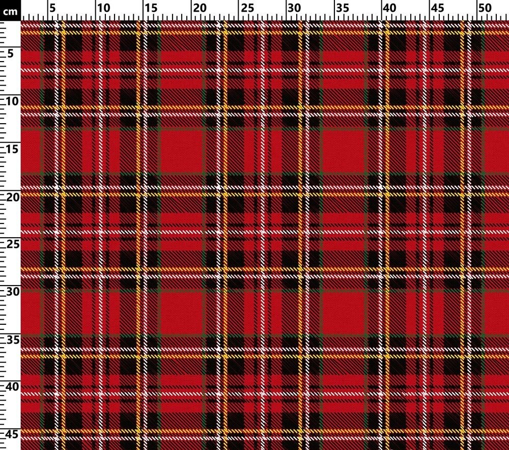 Plaid Fabric, Classic Red Tartan Checkered Upholstery Fabric by the ...