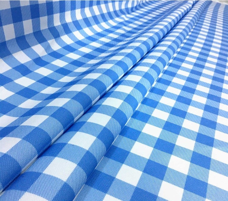 Baby Blue Gingham Fabric: Robert Kaufman Buffalo Check Canvas ...