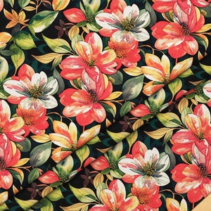 Autumn-inspired Floral Fabric by the Yard Clearance - Vibrant Fall ...